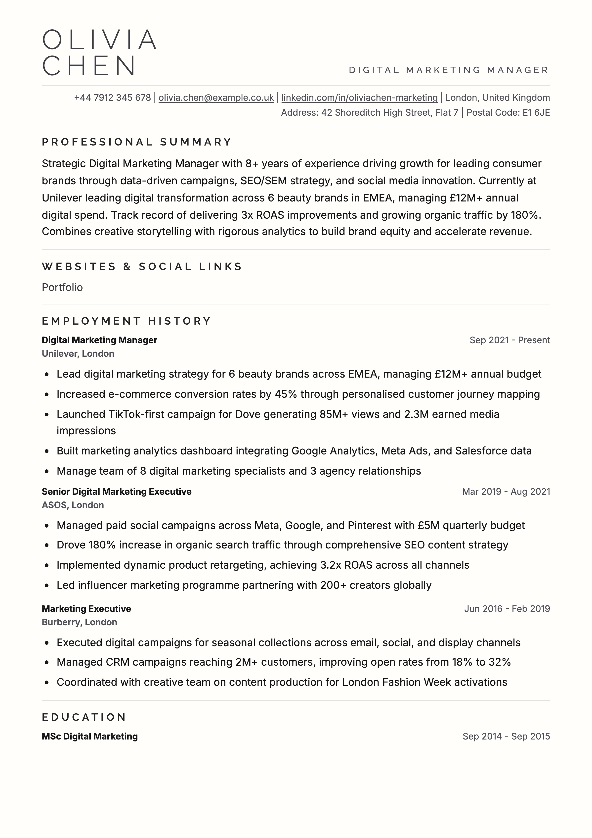 UK CV Templates | British CV format | CV Pro Maker
